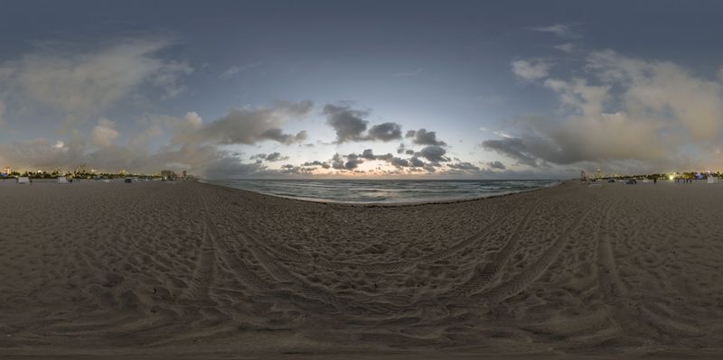 Dawn in Miami Beach, Florida: A Captivating Sunset Over the Beach HDRi ...
