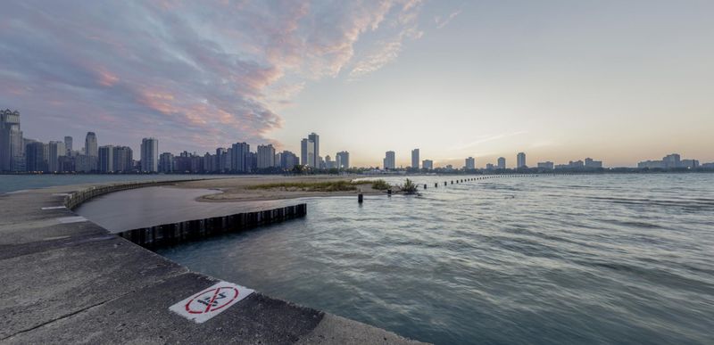 Dawn Over Chicago, Illinois HDRi Maps and Backplates