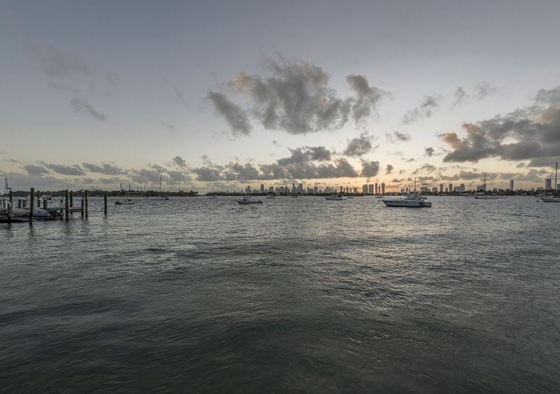 Dawn Over Miami Harbor: Ocean and Sky HDRi Maps and Backplates