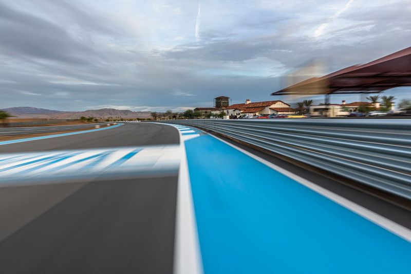 Dawn at the USA Race Track: Asphalt Curve Ahead HDRi Maps and Backplates