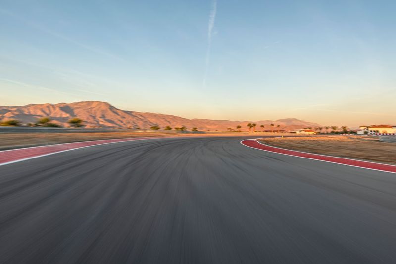 Dawn at the Race Track: USA Road with a Sharp Curve HDRi Maps and ...