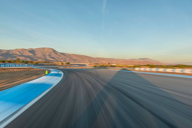 Dawn Racing: A Curve on the Asphalt Track HDRi Maps and Backplates