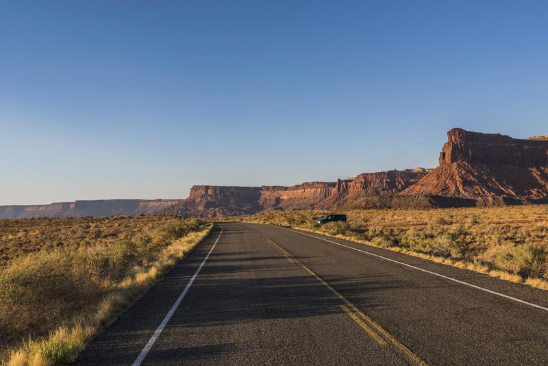 Dawn Road Through Desert Asphalt HDRi Maps and Backplates