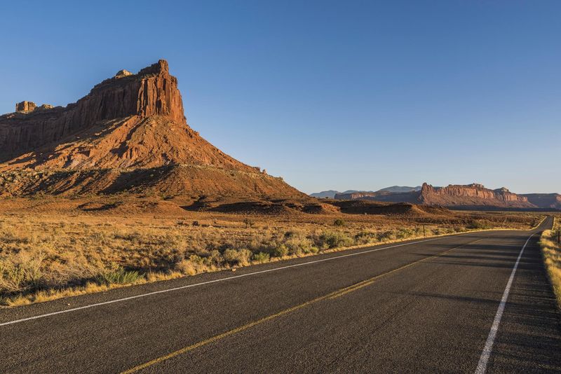 Dawn Road through Desert Mountain HDRi Maps and Backplates
