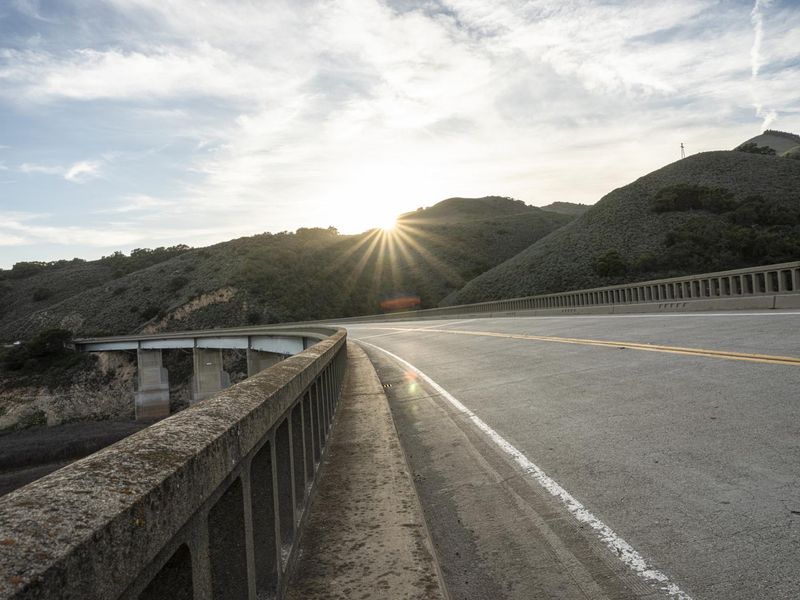 California Dawn Road Landscape HDRi Maps and Backplates