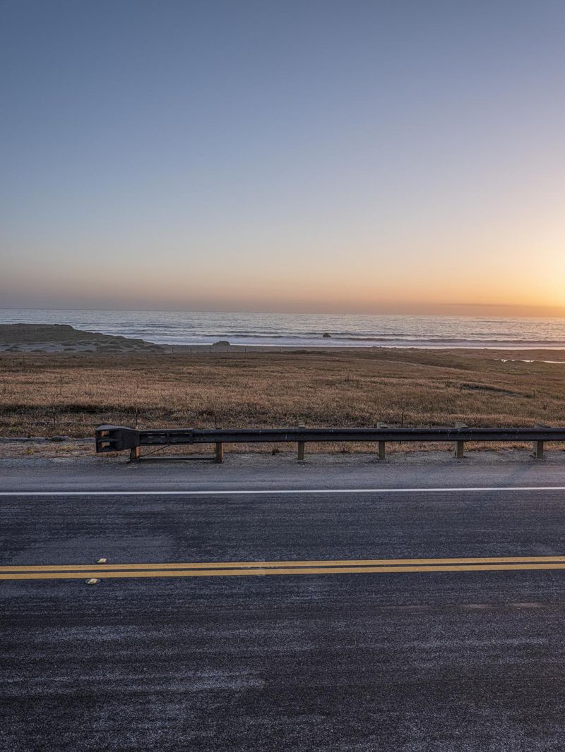 Dawn Road Over Ocean Mountains at Sunset HDRi Maps and Backplates