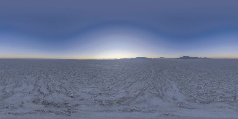 Dawn at Salt Lake: A Panoramic View HDRi Maps and Backplates