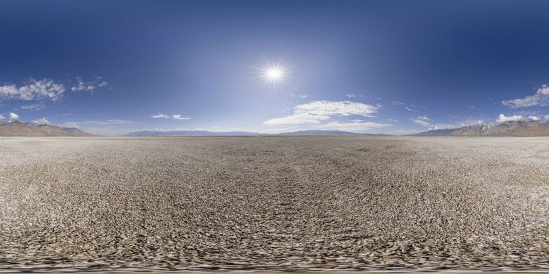 Desert Landscape with a Lone Figure on the Horizon HDRi Maps and Backplates