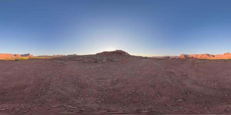 Desert Landscape: Low Hills and Rocky Formations HDRi Maps and Backplates