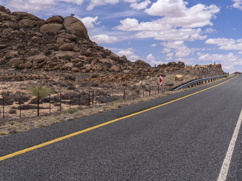 Desert Road in Africa with Yellow Lines and Armco Barrier HDRi Maps and ...