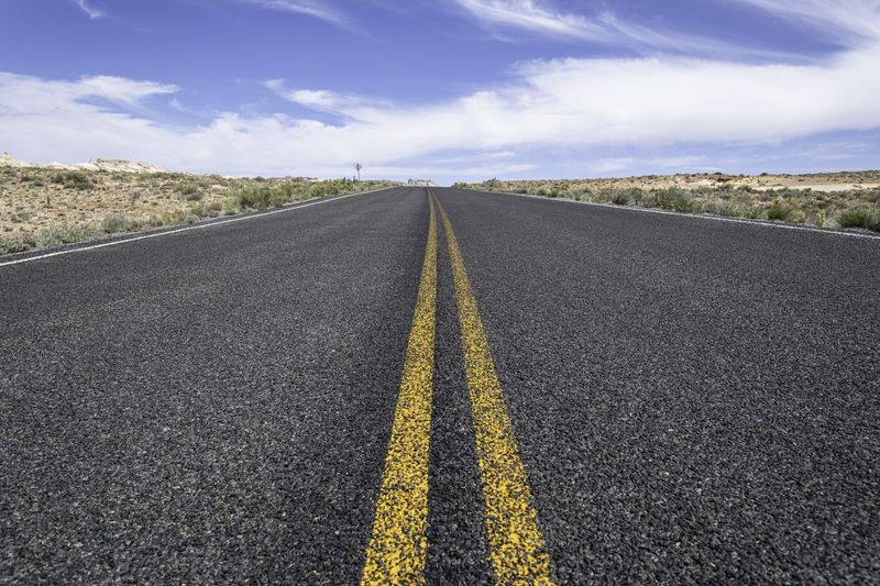 Deserted Long Road in Utah Desert Landscape HDRi Maps and Backplates