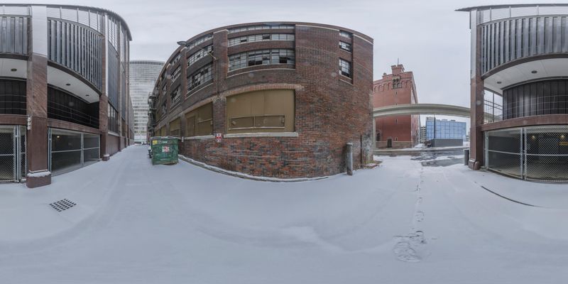 Detroit Art District: Winter Urban Scene - HDRi Maps and Backplates