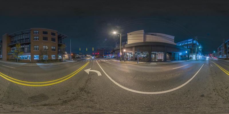 Detroit, Michigan: A Captivating Night Street View HDRi Maps and Backplates