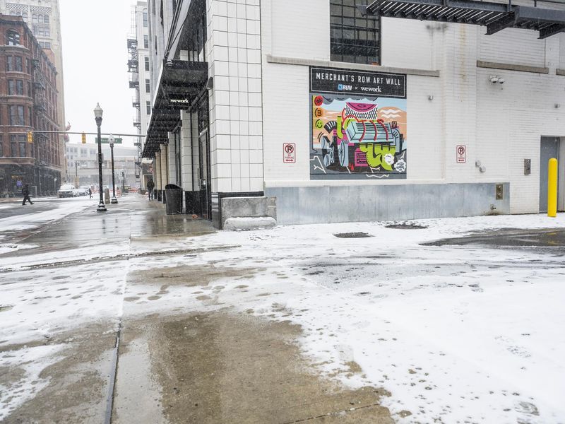 Snow Covered Street in Downtown Detroit: A Day in the City HDRi Maps ...