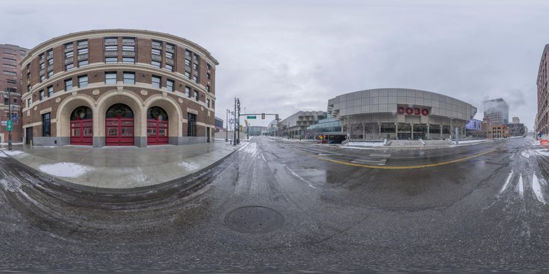 Classic Architecture Building in Detroit, USA HDRi Maps and Backplates