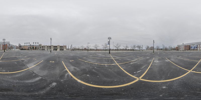 Detroit, USA: A Parking Lot with Multiple Empty Areas HDRi Maps and ...