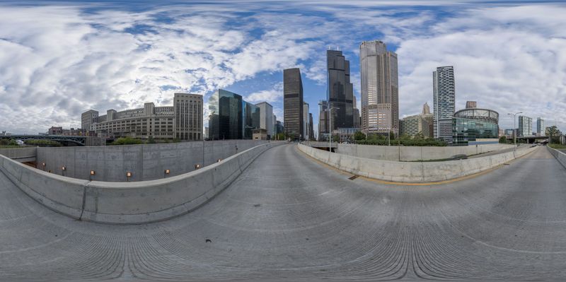 Downtown Chicago, Illinois: A Panoramic View HDRi Maps and Backplates