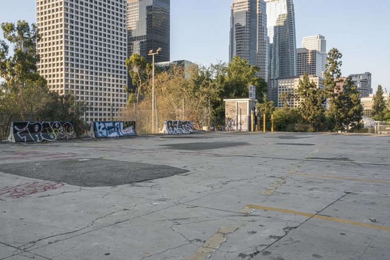 Downtown Los Angeles: Empty Lot, Graffiti & Trees HDRi Maps and Backplates