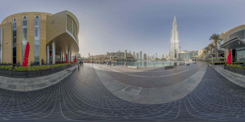 Dubai Mall and Skyscraper: A Street View HDRi Maps and Backplates