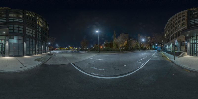 New York City Night Road HDRi Maps and Backplates