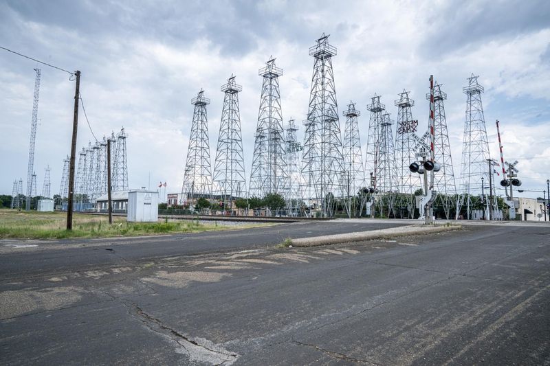 Electric Towers on the Road in Dallas HDRi Maps and Backplates