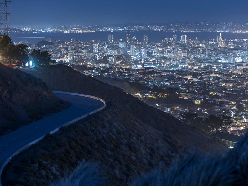 Elevated Road California Night Time View HDRi Maps and Backplates