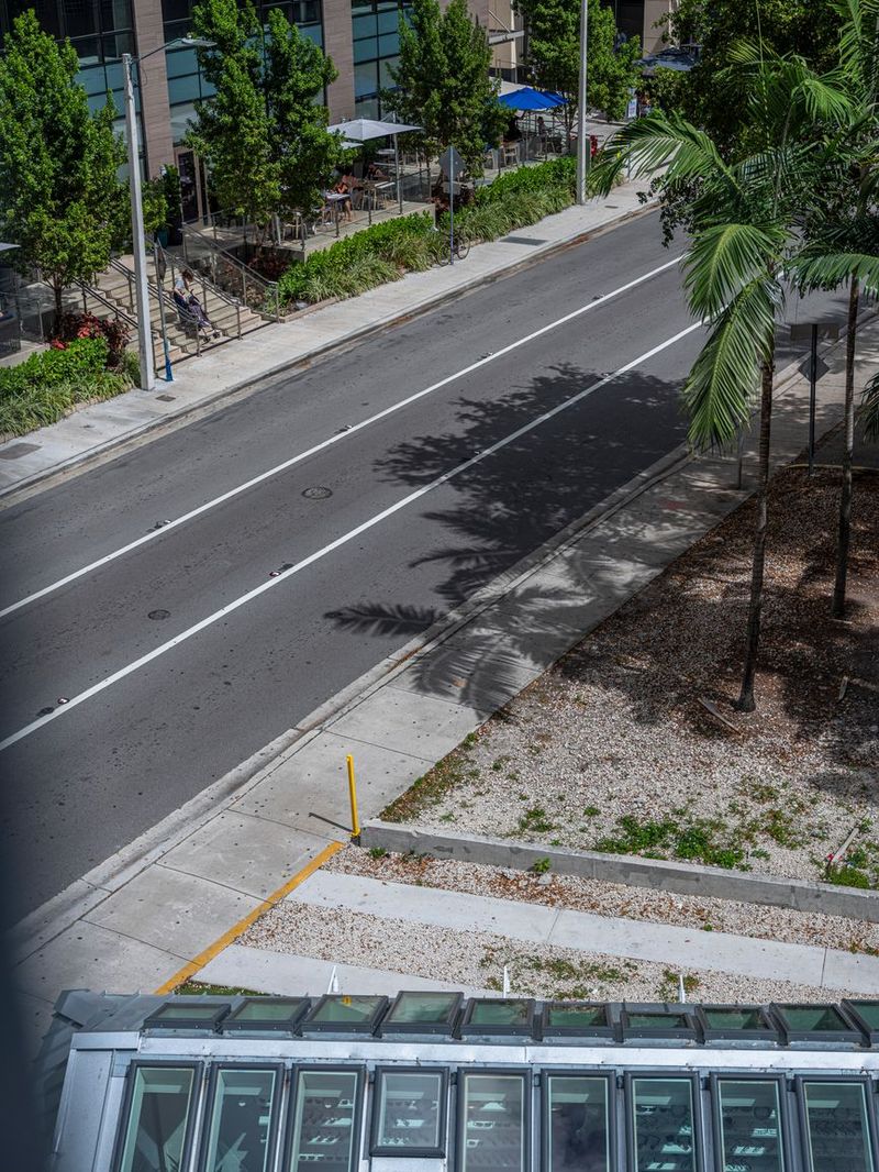 Aerial View of Miami Beach Urban Design with Elevated Road and City ...