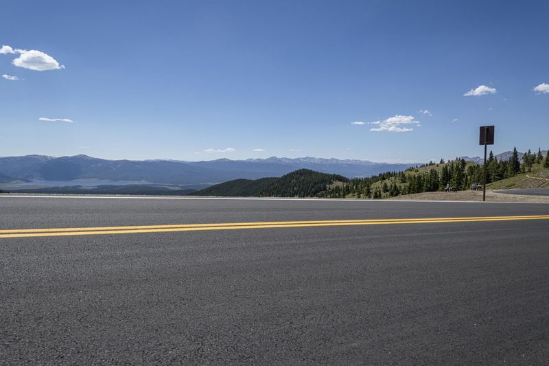Empty Asphalt Road with Colorado Mountain View HDRi Maps and Backplates