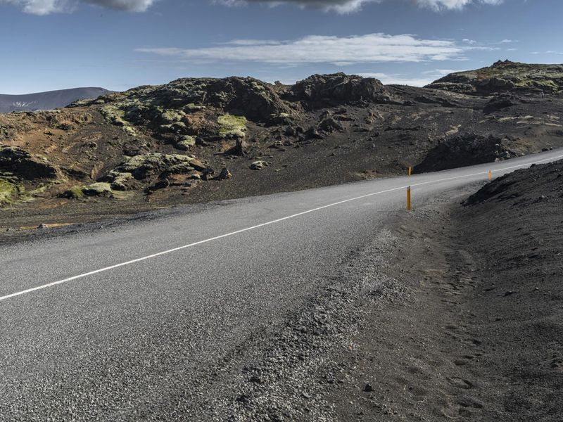Empty Asphalt Road through Iceland's Lava Mountains HDRi Maps and ...