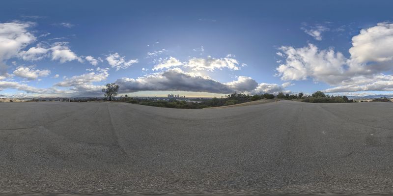 An Empty Asphalt Road in a Scenic Landscape HDRi Maps and Backplates