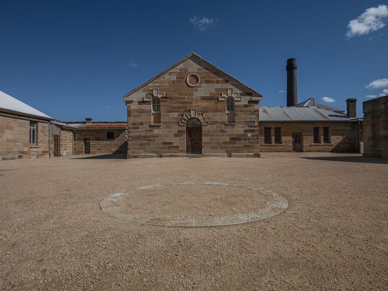 Empty Building Courtyard in Rural Landscape HDRi Maps and Backplates