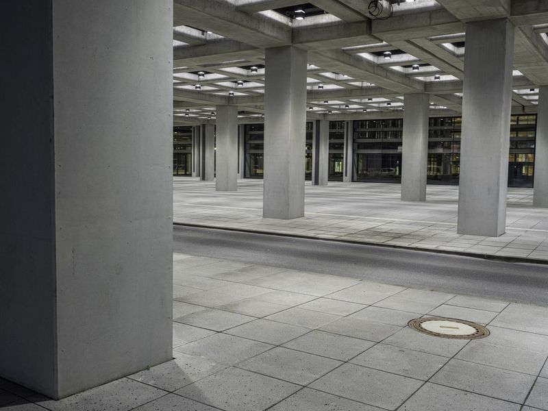 Empty Building with Tiled Walkway HDRi Maps and Backplates