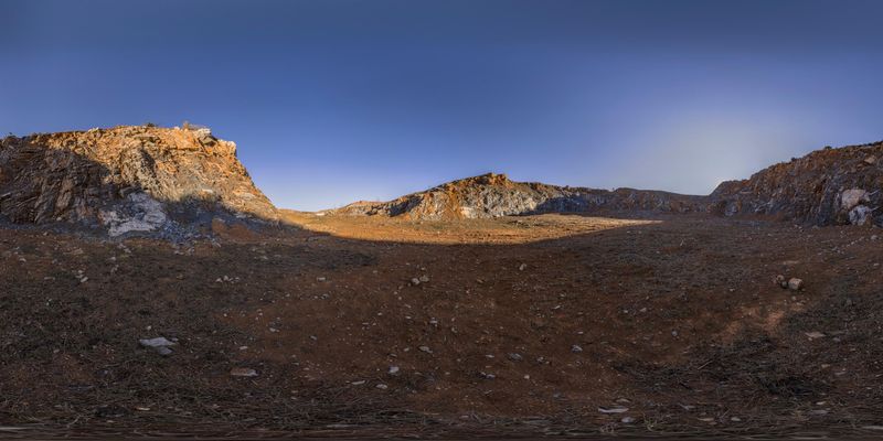 Empty Desert Landscape: An Aerial View HDRi Maps and Backplates