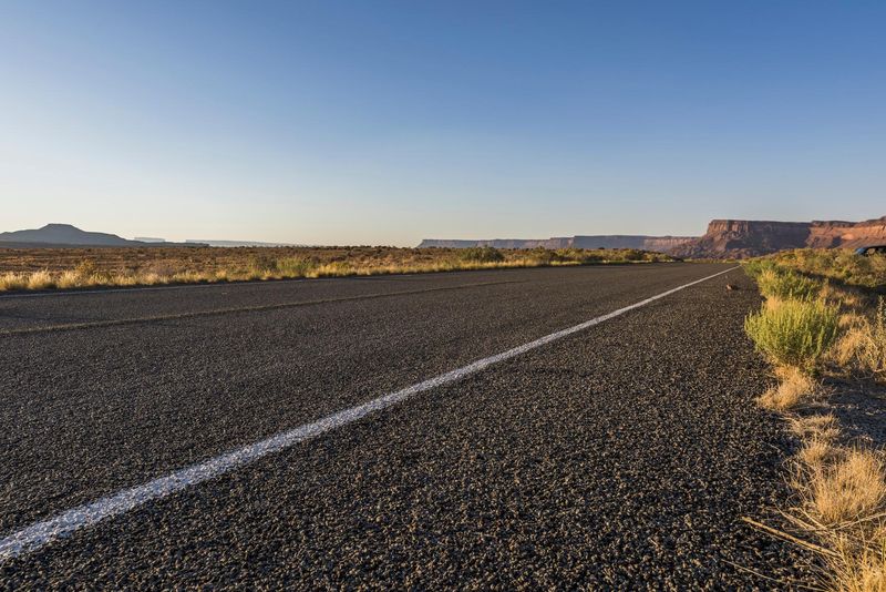 Empty Desert Road at Dawn with Mountain and Clear Sky HDRi Maps and ...