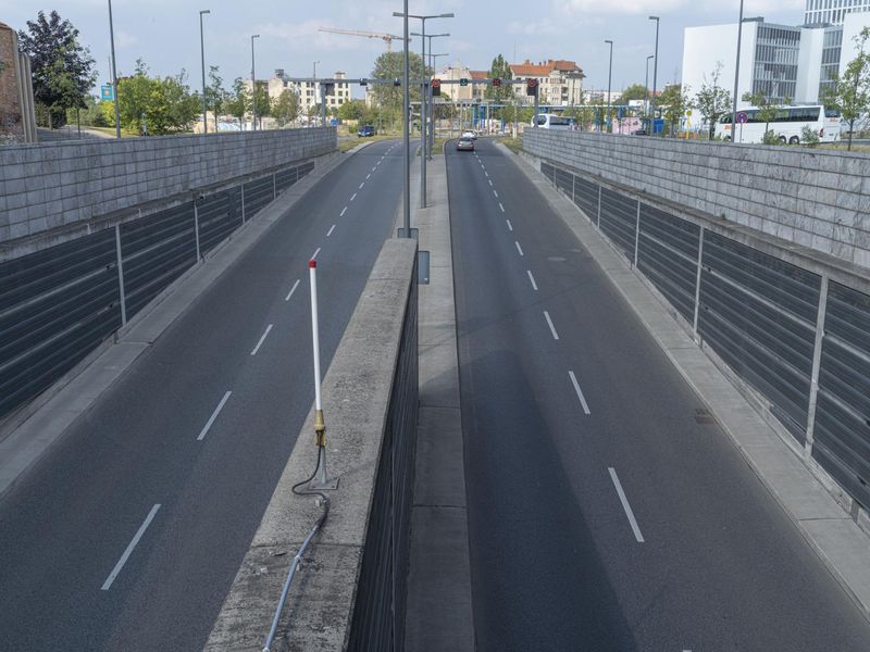Empty Freeway in Berlin, Germany - Modern Architecture and Urban ...