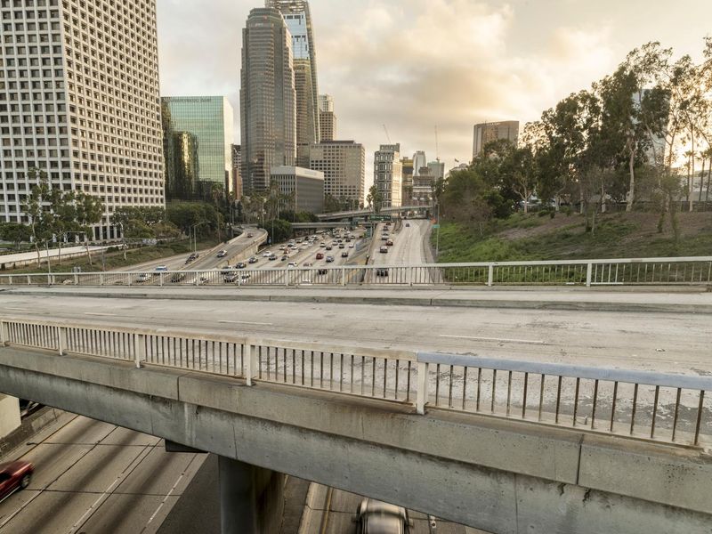 Empty Freeway Leading to Skyscrapers in a Metropolitan Area HDRi Maps ...
