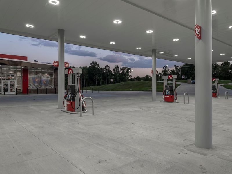 Empty Gas Station Interior with Concrete Surface HDRi Maps and Backplates