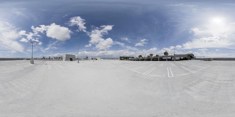 Empty Lot in the City: A Panoramic View HDRi Maps and Backplates