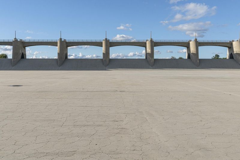 Empty Parking Lot with Concrete Bridge in Los Angeles, California, USA ...
