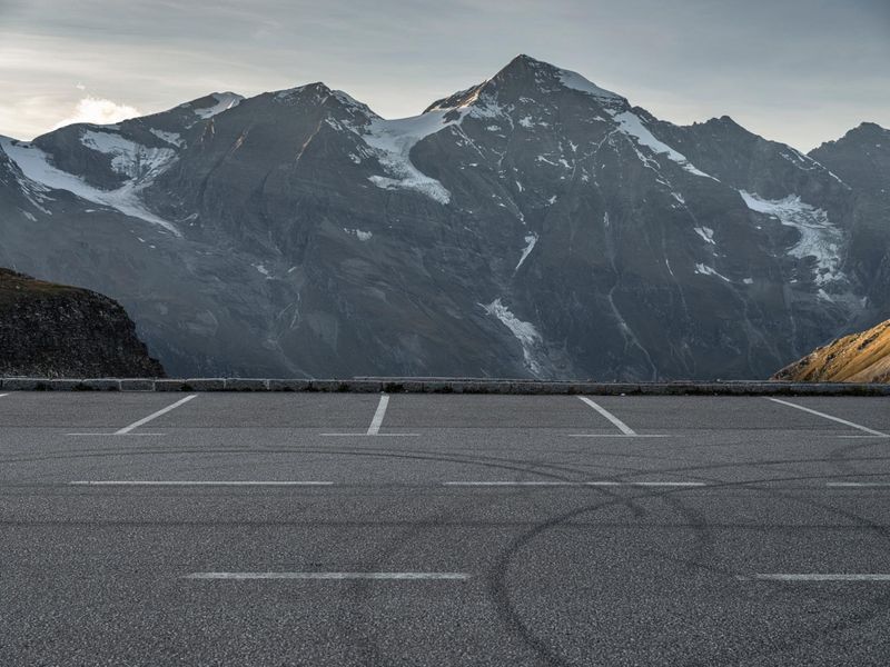 Empty Parking Lot with Snow-Capped Mountains in Austria HDRi Maps and ...