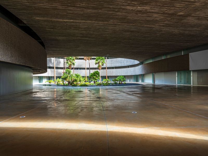 Empty Parking Space with Palm Trees and Concrete Slab HDRi Maps and ...