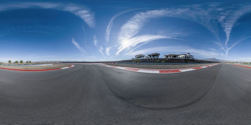 Empty Race Track on a Sunny Day HDRi Maps and Backplates