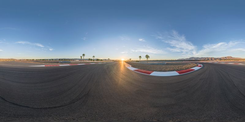 Empty Race Track in the USA at Sunset HDRi Maps and Backplates