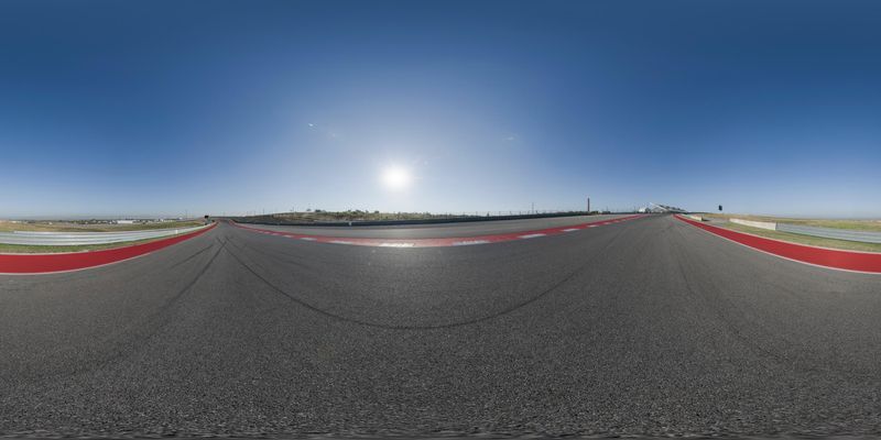 Empty Racetrack: A Sunlit Landscape HDRi Maps and Backplates