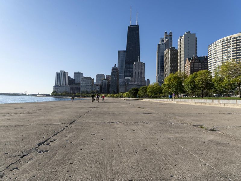 Empty Road Along the Chicago Harbor HDRi Maps and Backplates