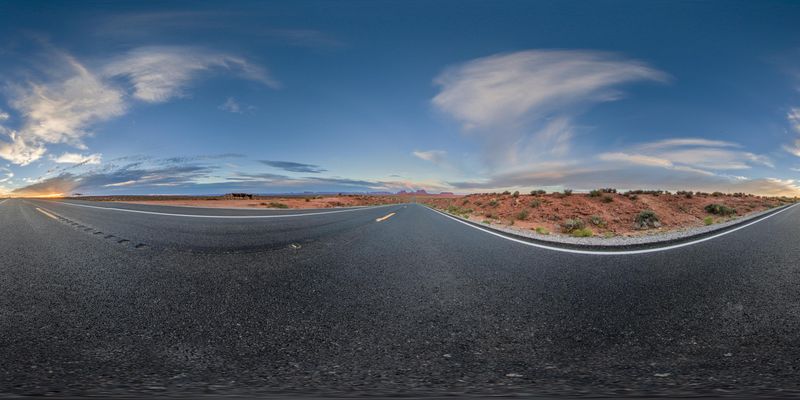 Empty Road in Monument Valley, Colorado HDRi Maps and Backplates