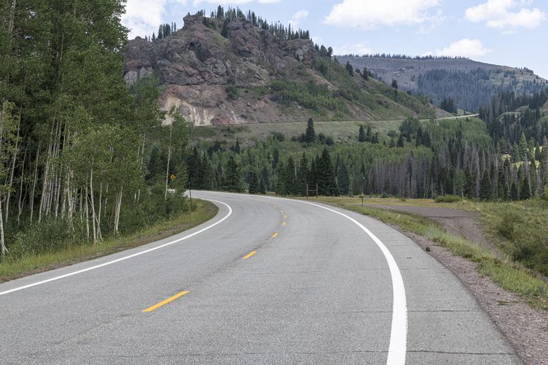 Empty Road Through the Colorado Mountains HDRi Maps and Backplates