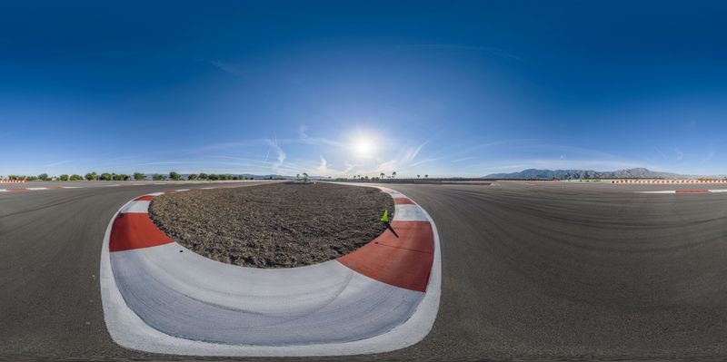 Empty Road Race Track: Skier near a Mountain HDRi Maps and Backplates