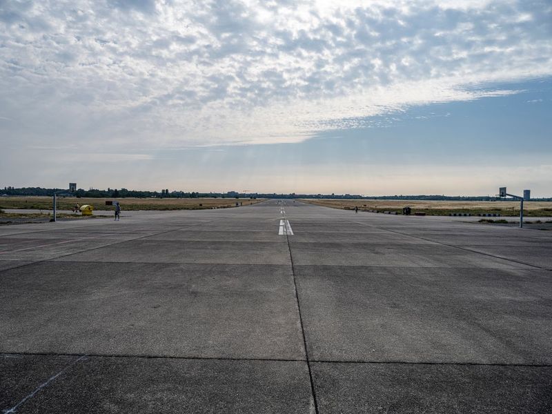 Empty Runway in Berlin Sky HDRi Maps and Backplates