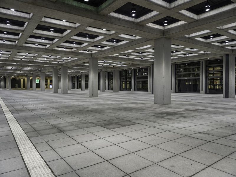 Empty Space Square Tiles and Modern Architecture HDRi Maps and Backplates
